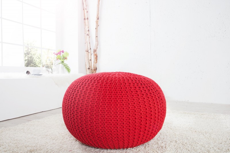 pletený puff LEEDS 50 MINT | deflee.cz