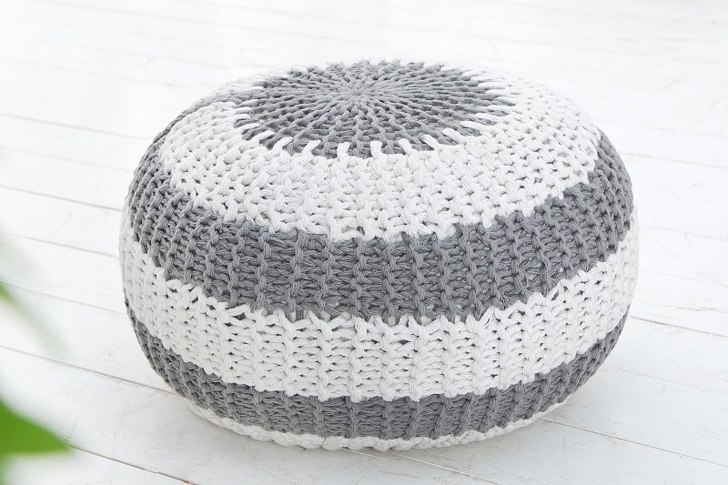 pletený puff LEEDS 50 MINT | deflee.cz